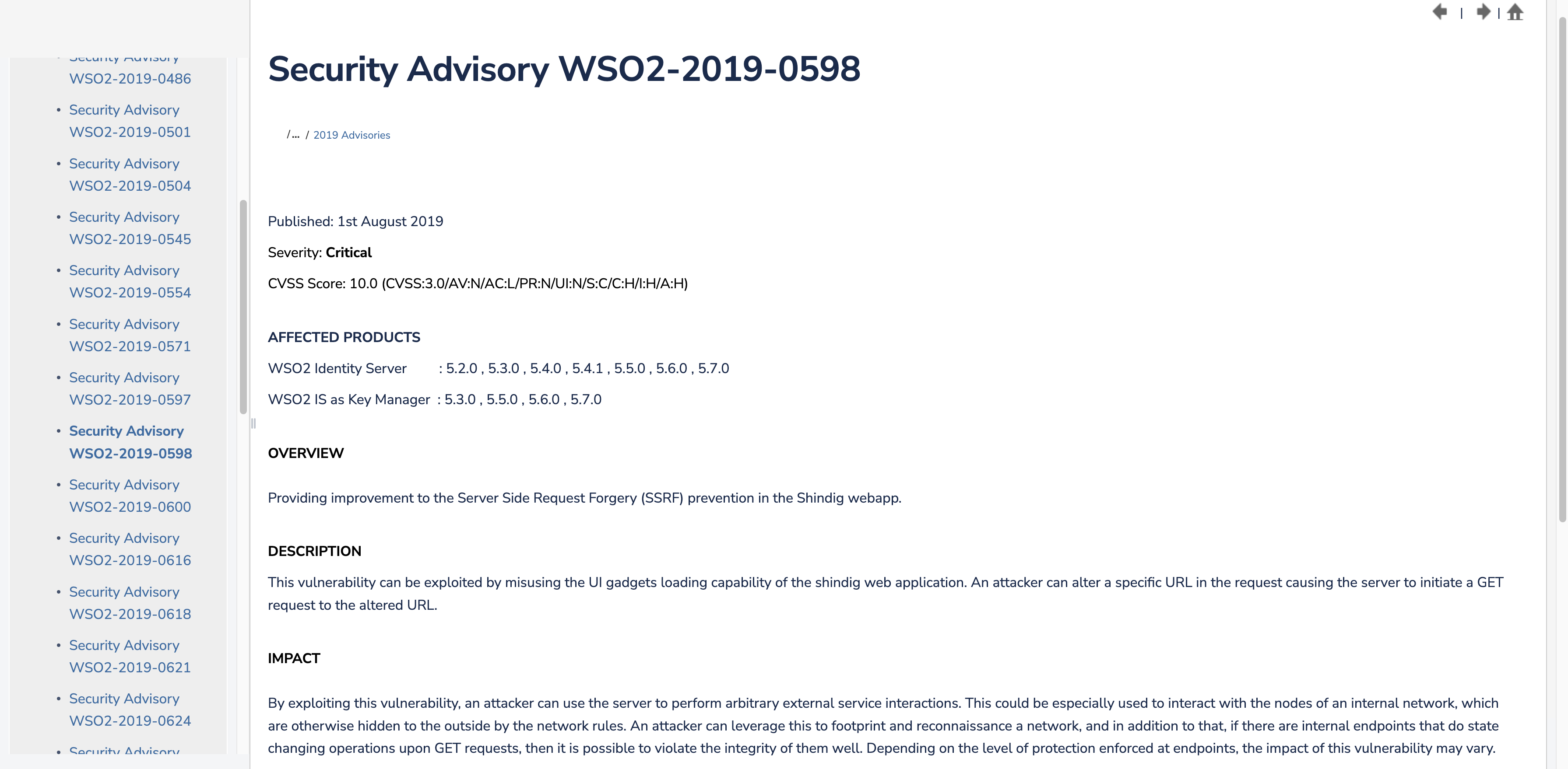 WSO2 proxy SSRF漏洞 WSO2-2019-0598 - Vuls Wiki